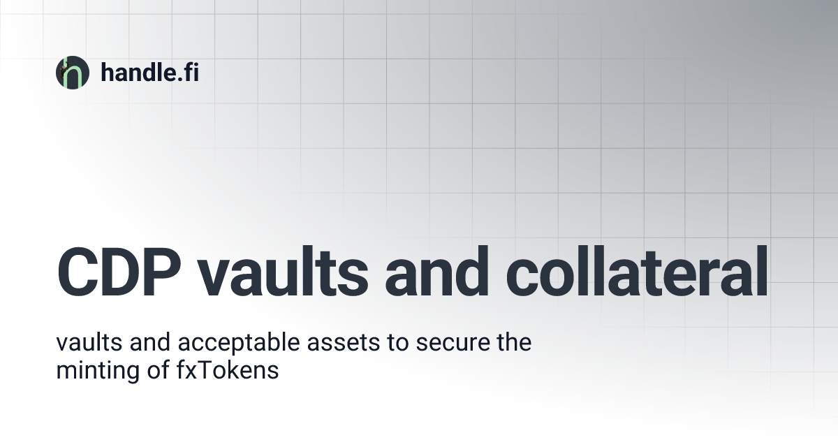 CDP vaults and collateral | handle.fi